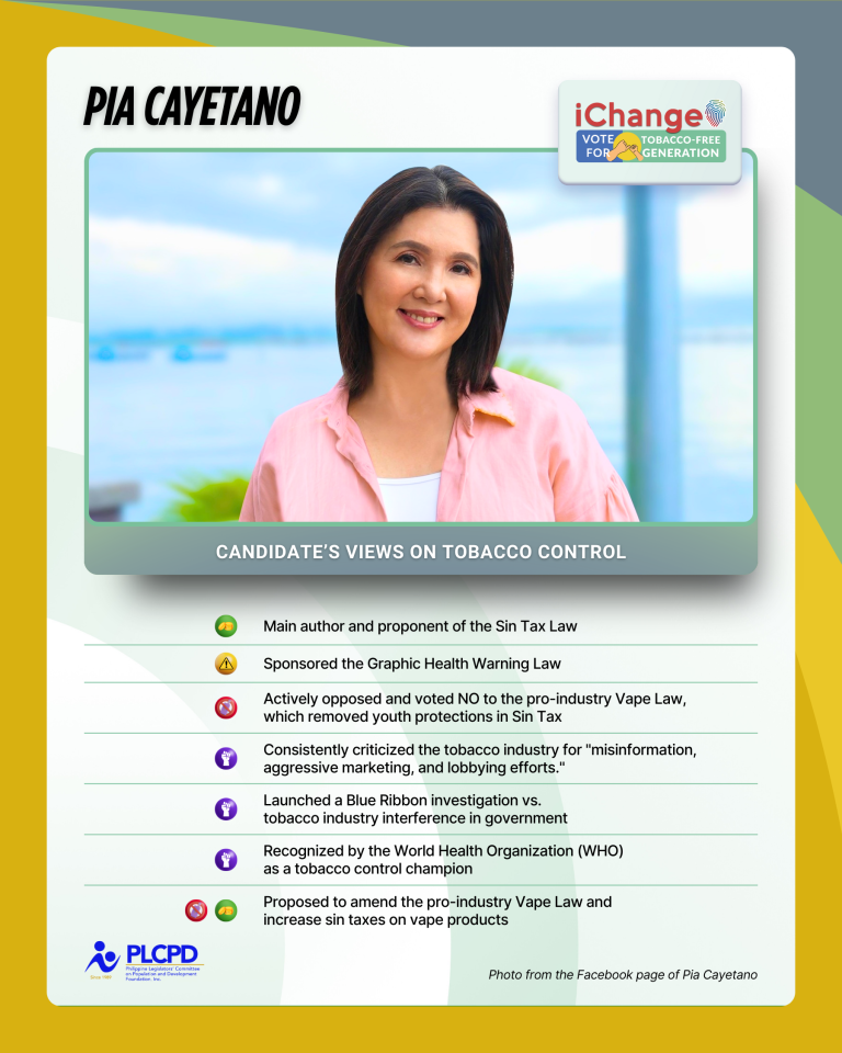 Stances of 2025 senatorial candidates on key policy issues in tobacco ...