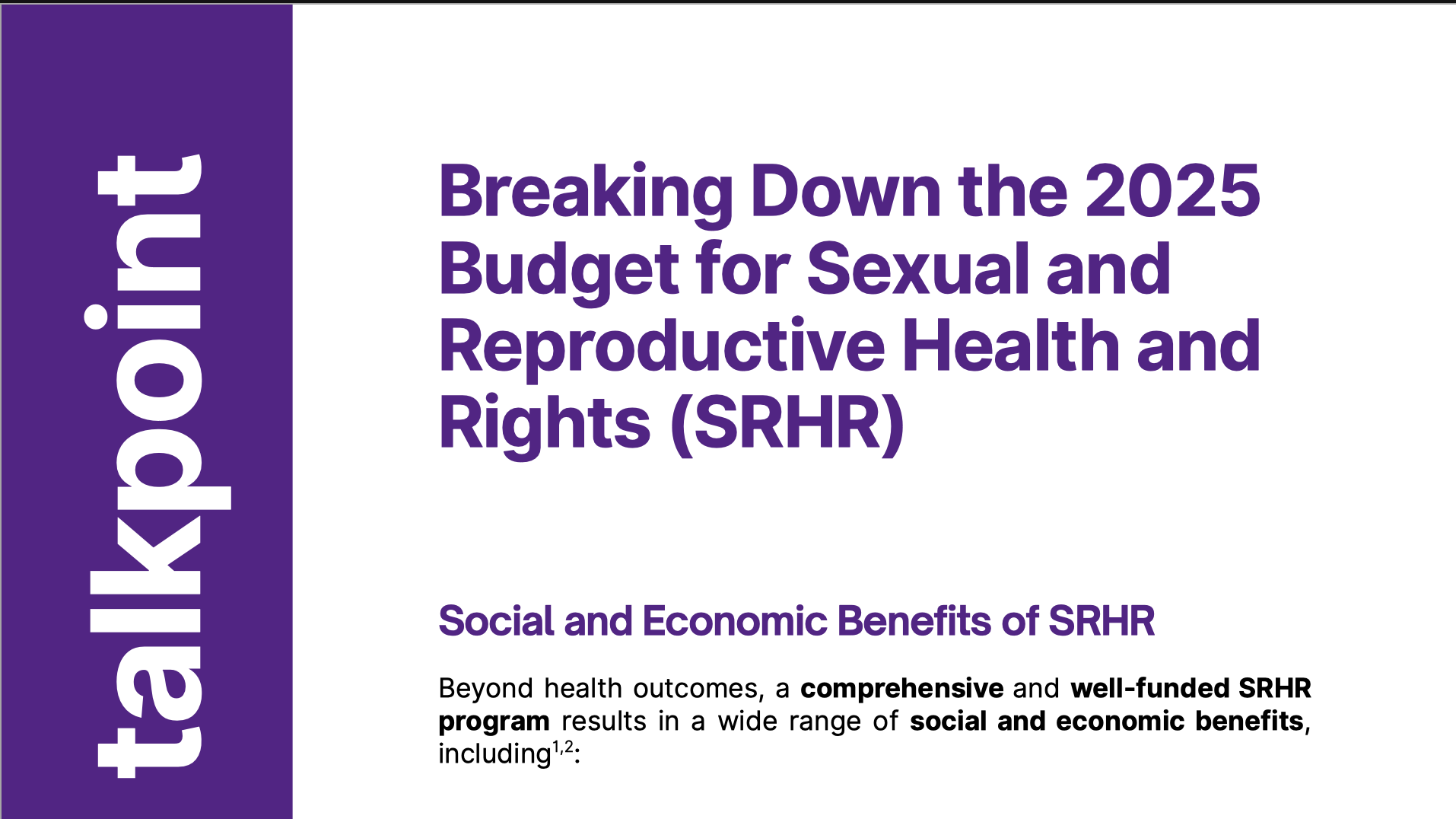 Breaking Down the 2025 Budget for Sexual and Reproductive Health and ...